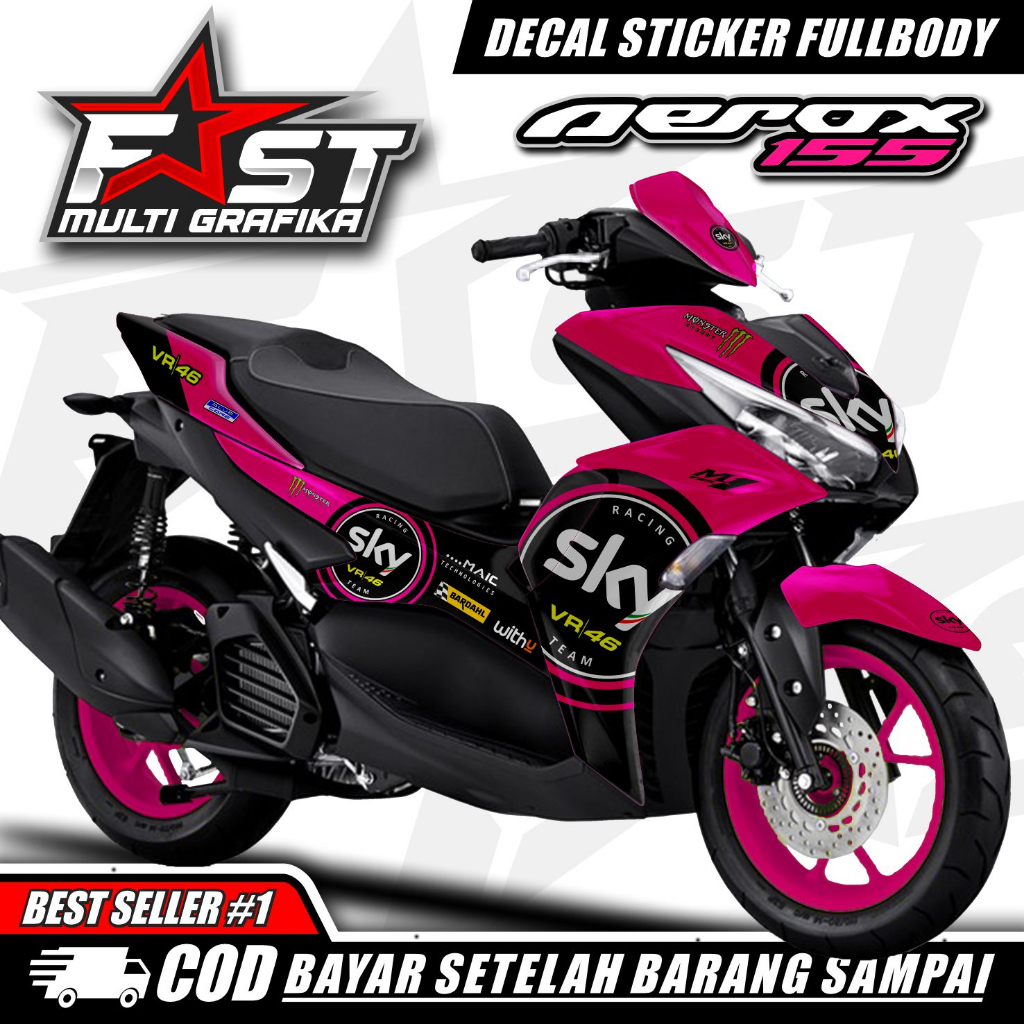 Jual Decal Yamaha Aerox Sticker New Aerox 155 Full Body Motif Sky ...