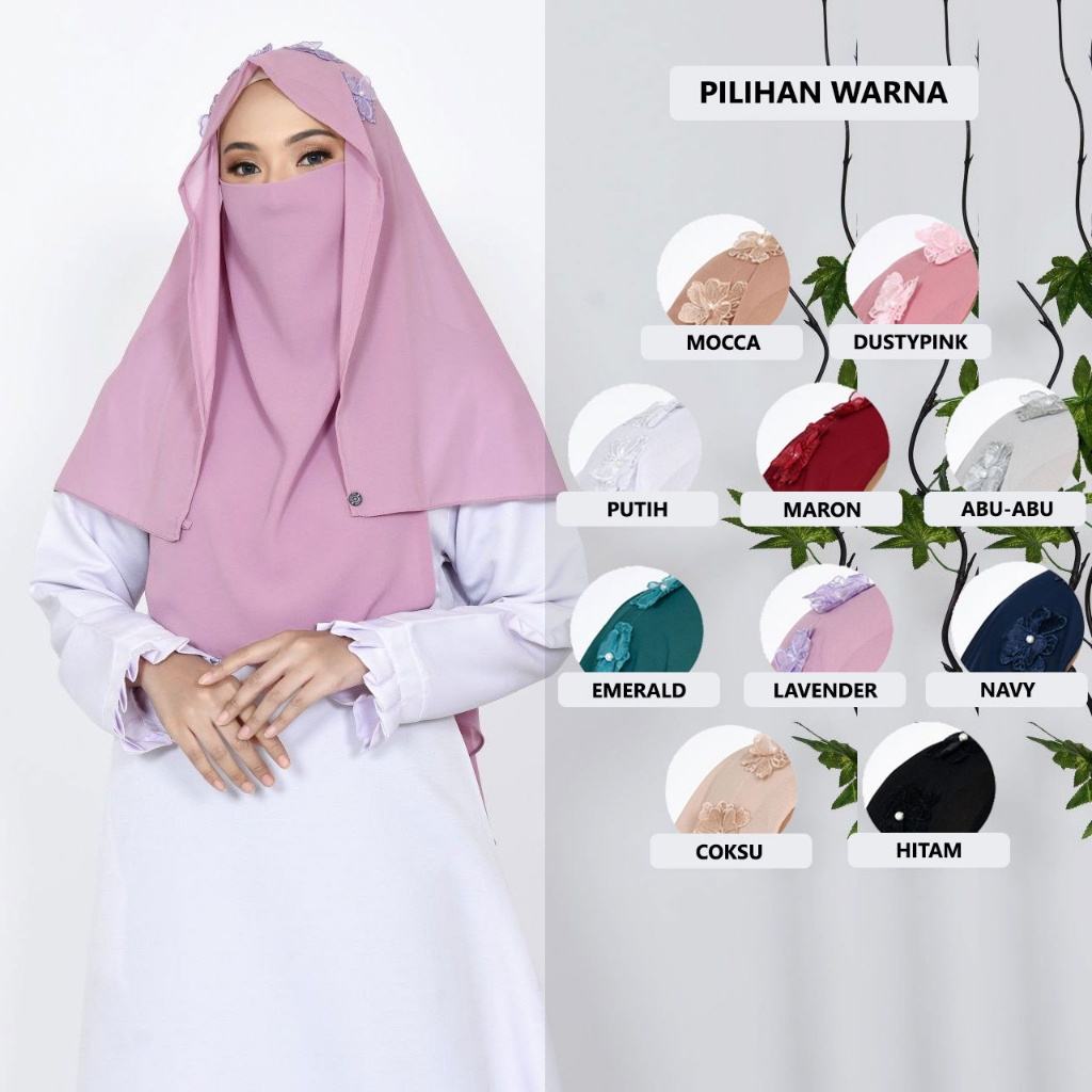 Jual HIJAB NIQAB VEIL JASMINE CADAR TALI BANDANA / CADAR DUA LAYER / JILBAB NIQAB | Shopee Indonesia