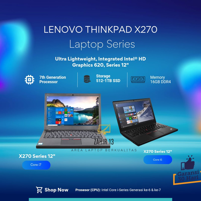 Jual Laptop Lenovo thinkpad X270 I7 Ram 16gb SSD 512gb Slim Promo Murah | Shopee Indonesia