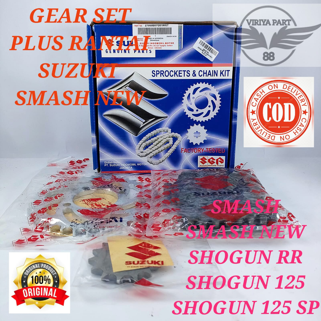 Jual GEAR SET PLUS RANTAI KUALITAS ASLI ORIGINAL SUZUKI SGP SMASH ...