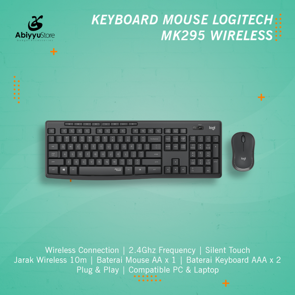 Jual Keyboard Mouse Wireless Logitech MK295 Silent For Komputer PC ...