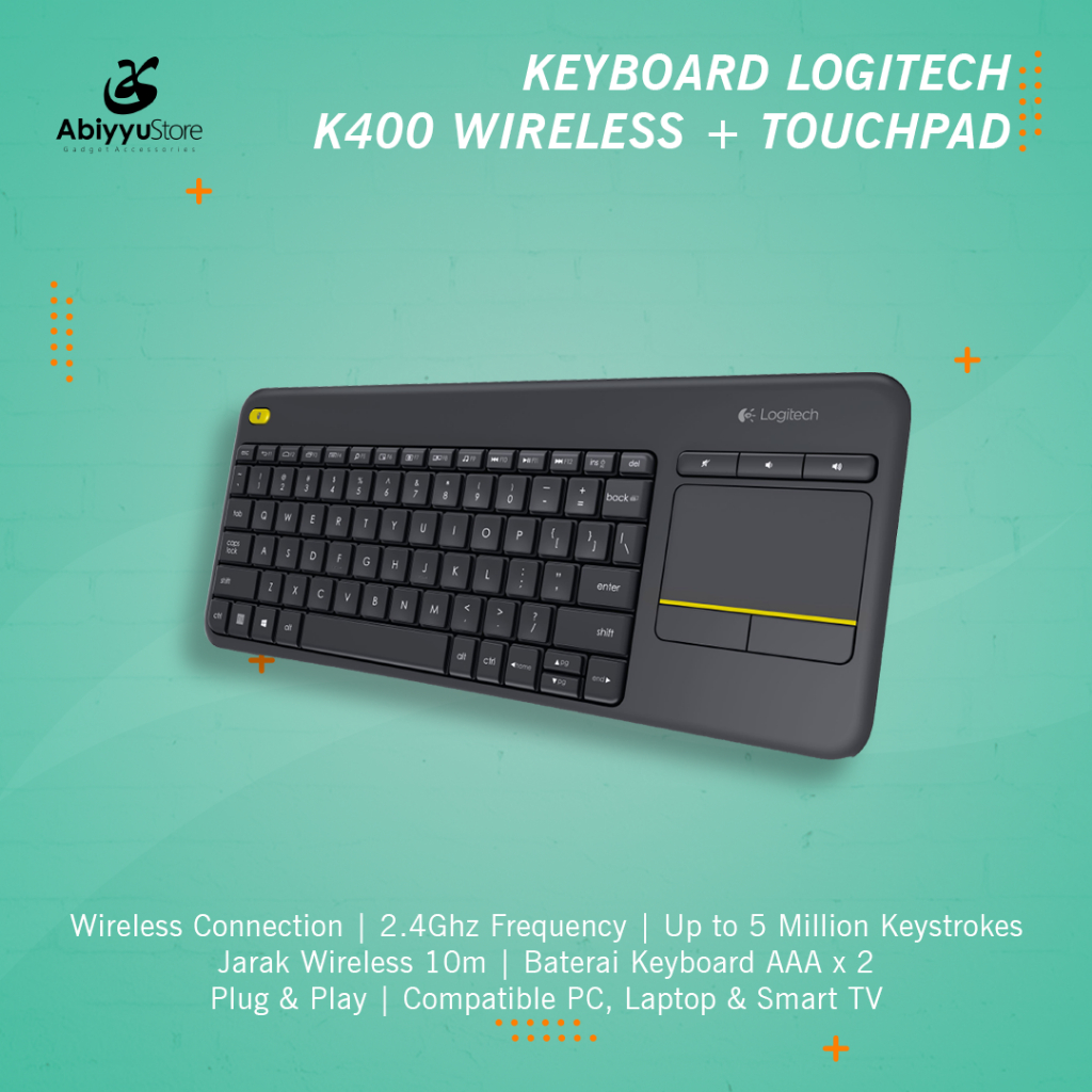 Jual Keyboard Wireless Touchpad Logitech K400 Komputer PC Laptop Smart ...