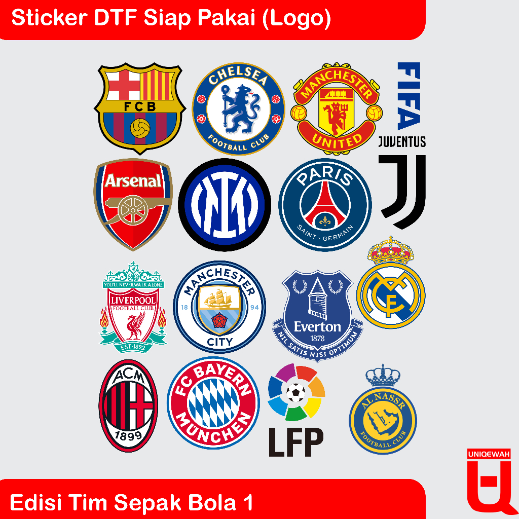 Jual Stiker Sablon Setrika DIY DTF Edisi Tim Sepak Bola | Shopee Indonesia