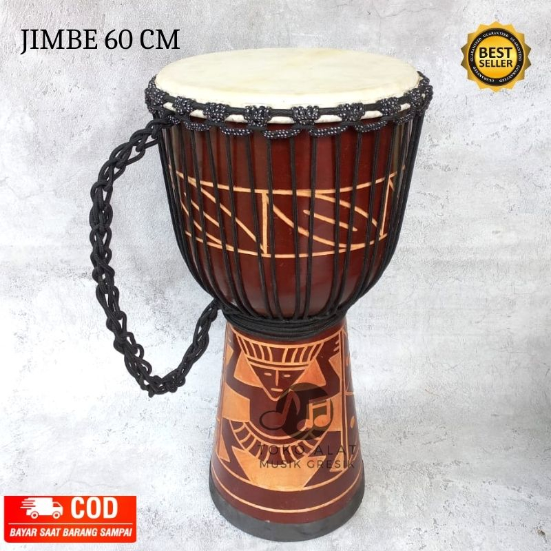 Jual Djimbe Jumbo Kendang Jimbe Reggae Tinggi 60cm Kulit Asli Motif ...