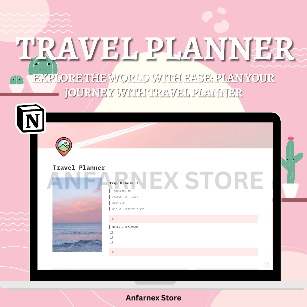 Jual Ultimate Travel Planner Notion Template | Notes & Reminders ...