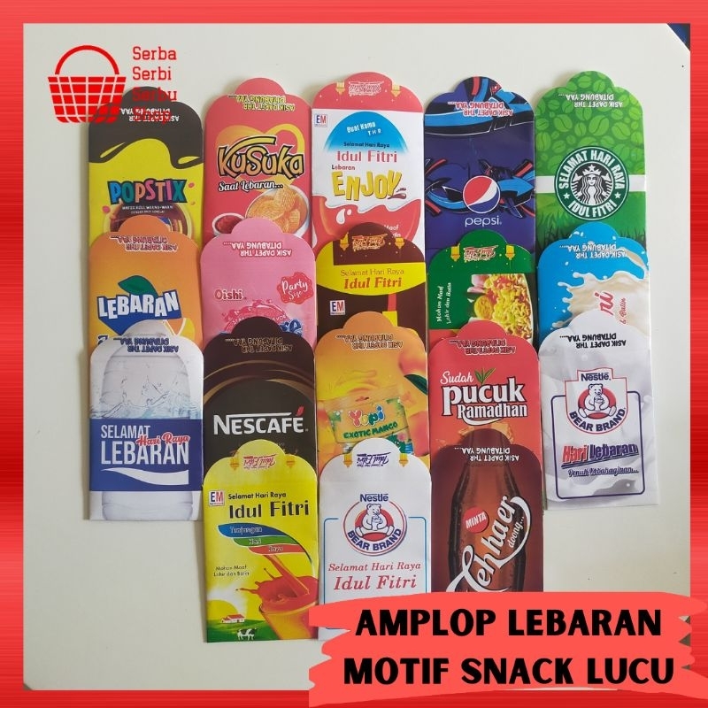 Jual AMPLOP LEBARAN MOTIF VARIAN SNACK LUCU UKURAN MEDIUM SUDAH DI LEM ...
