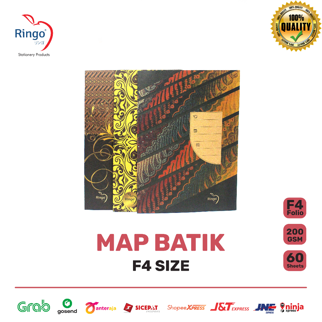 Jual RINGO Stop Map Kertas Dokumen Folio Ukuran F4 Motif Batik | Shopee ...