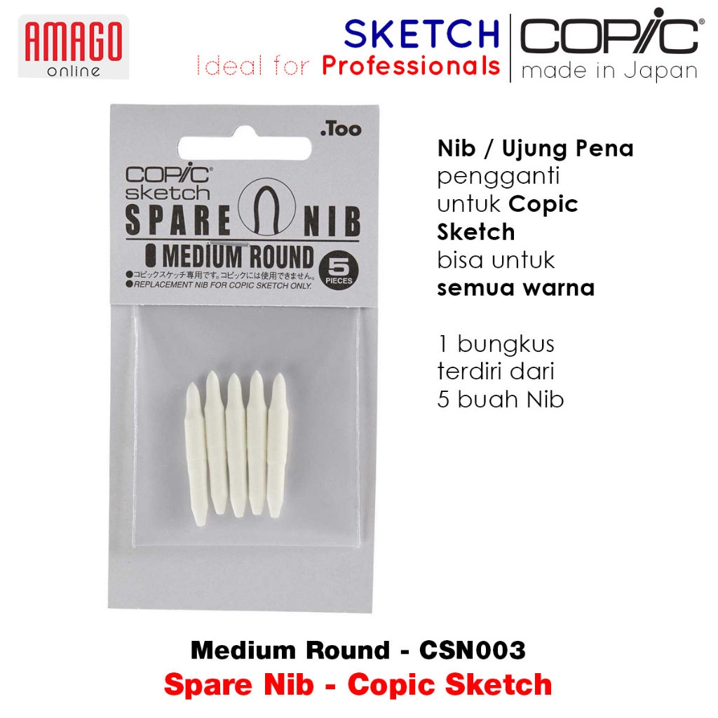 Jual COPIC Sketch - Nibs - Medium Round - Ujung Pena Pengganti COPIC Sketch - CSN003 | Shopee ...
