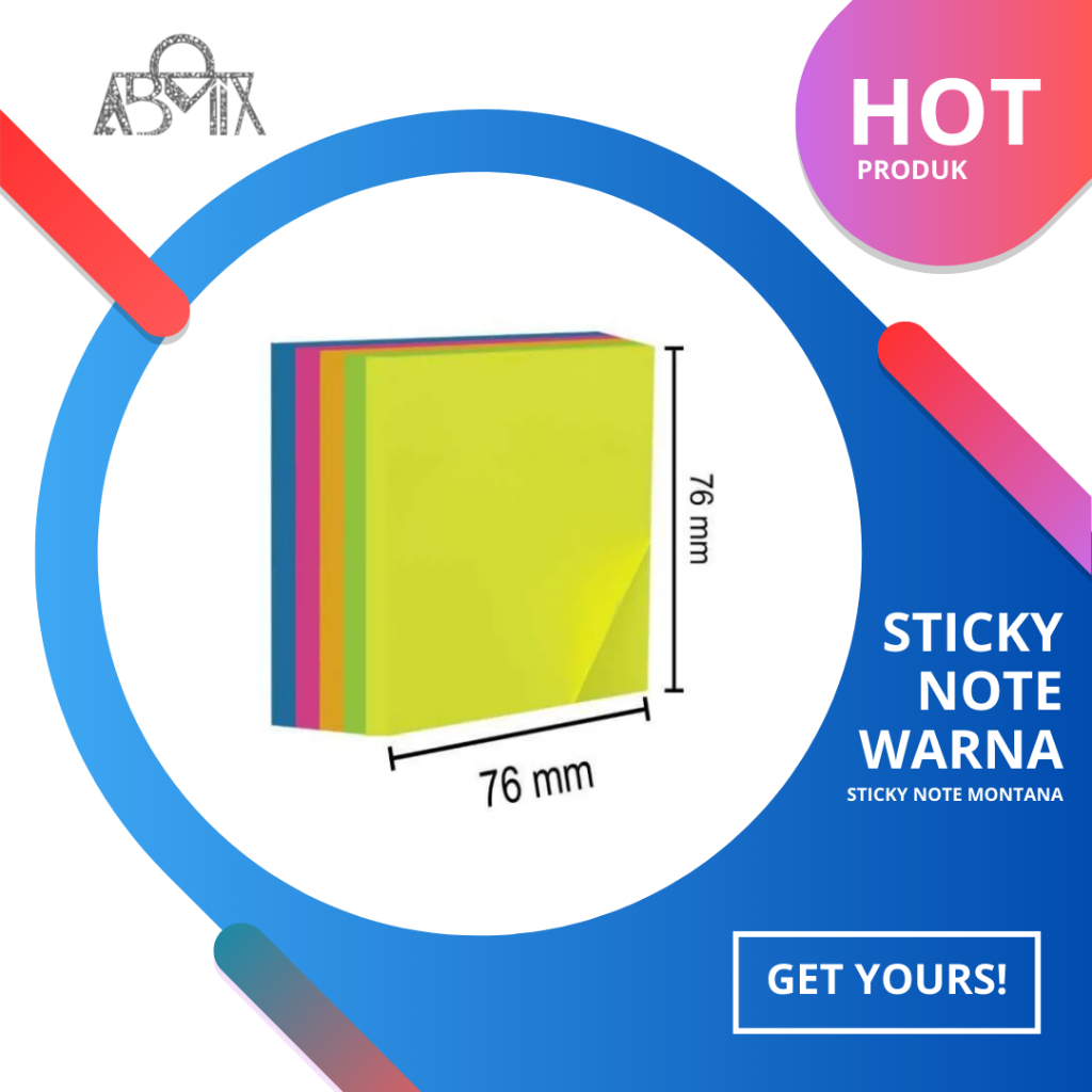 Jual MEMO STICK / STICKIE NOTE / STICKY NOTE POLOS 5 WARNA KOTAK ...