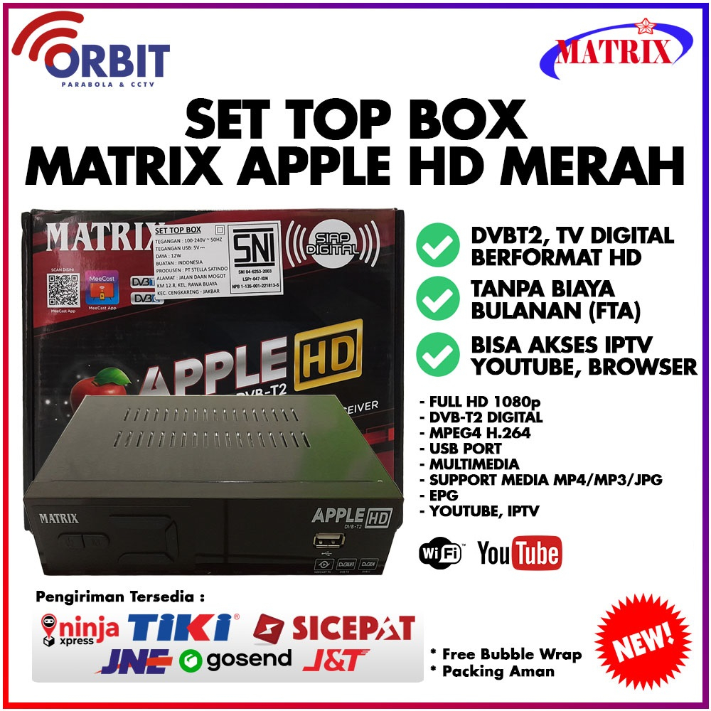 Jual SET TOP BOX MATRIX APPLE HD MERAH | Shopee Indonesia