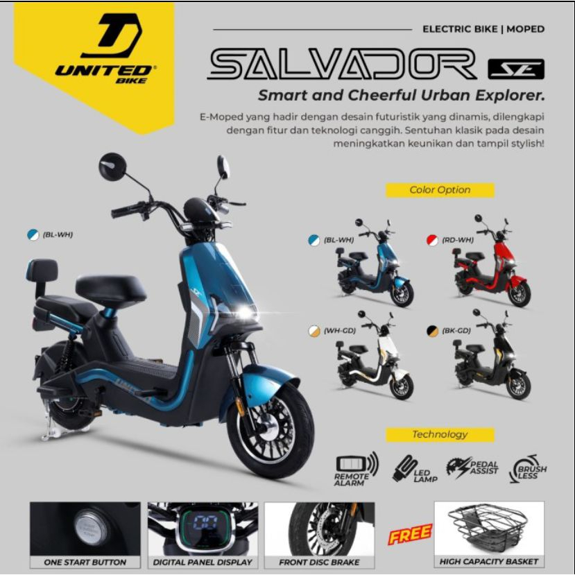 Jual Sepeda Listrik United Salvador SE (New Series) E-Bike | Shopee ...