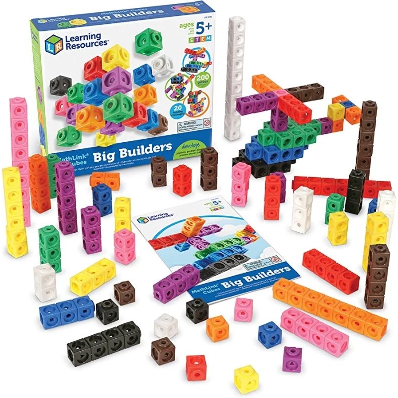 Jual Learning Resources MathLink Cube Big Builder, 200 Pieces,Multi,LER9291,Multicolor | Shopee ...