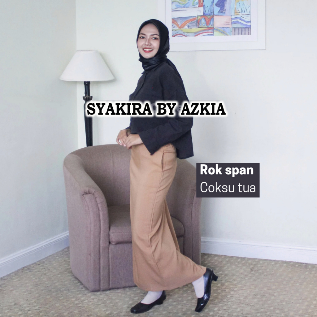Jual Rok Span Syakira Warna Mocca-pemda muda-pemda tua- coksu tua-cream ...