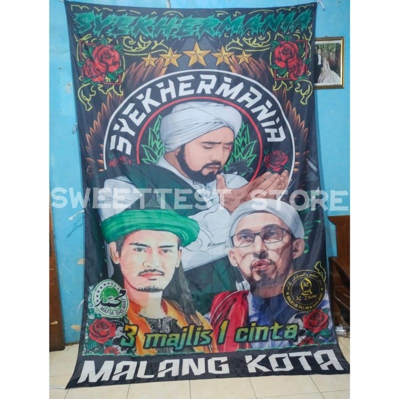 Jual COD + TERMURAH + FREE STICKER, BENDERA SYEKHERMANIA, BENDERA ...