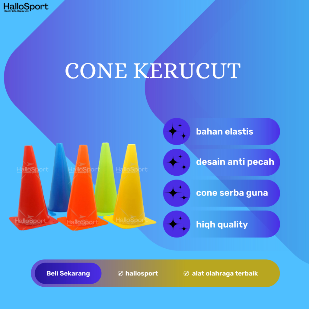 Jual Speeds Cone Kerucut Kecil Olahraga Futsal, Sepak Bola, Bola Voli ...