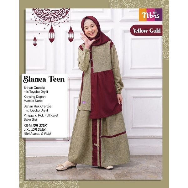 Jual SETELAN REMAJA NIBRAS/BIANCA GAMIS TEEN/REMAJA NIBRAS YELLOW GOLD ...