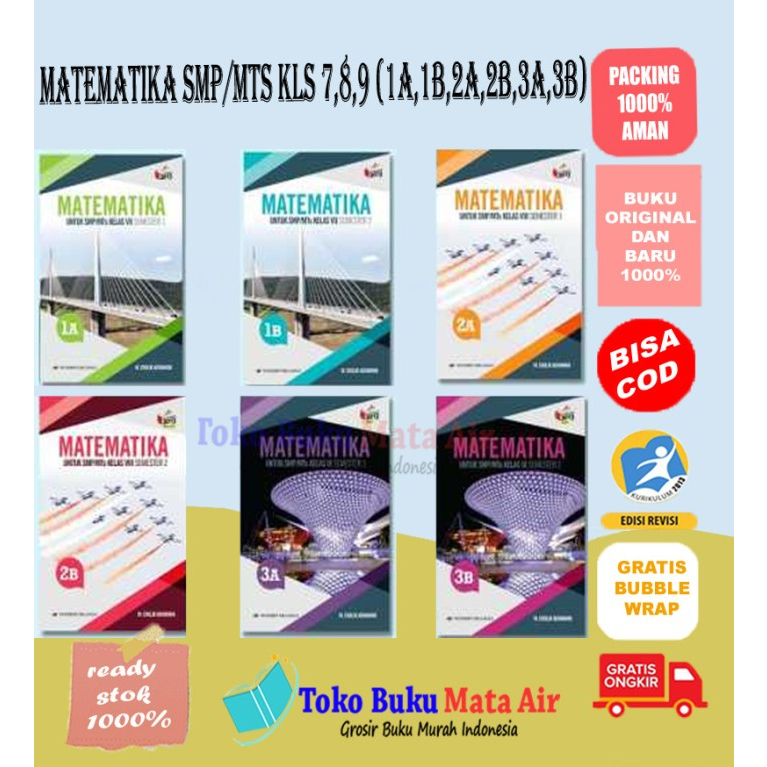 Jual BEST SELLER ORIGINAL MATEMATIKA 1A 1B 2A 2B 3A 3B SMP/MTS KELAS 7 ...
