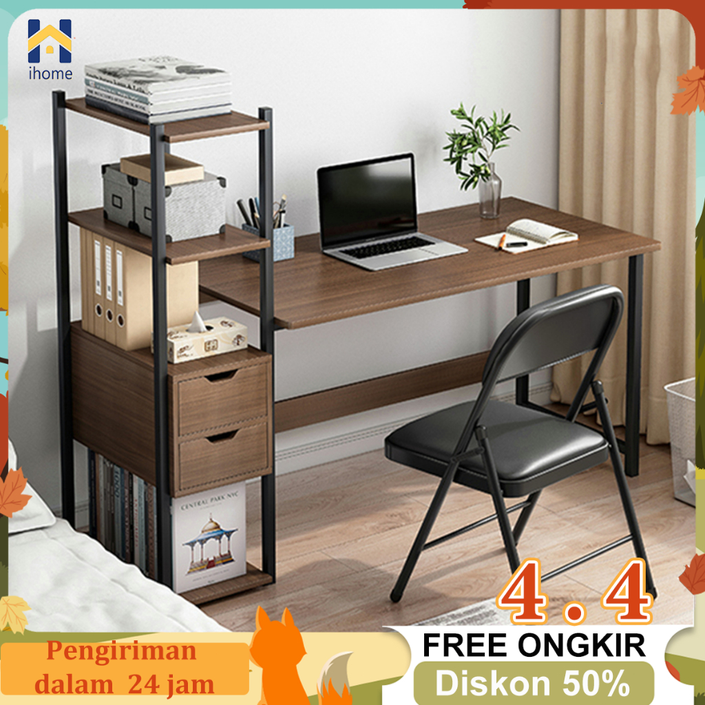 Jual IH Meja Kerja 120x50CM Meja Kantor Besi Meja Belajar Minimalis Meja Komputer Serbaguna Meja ...