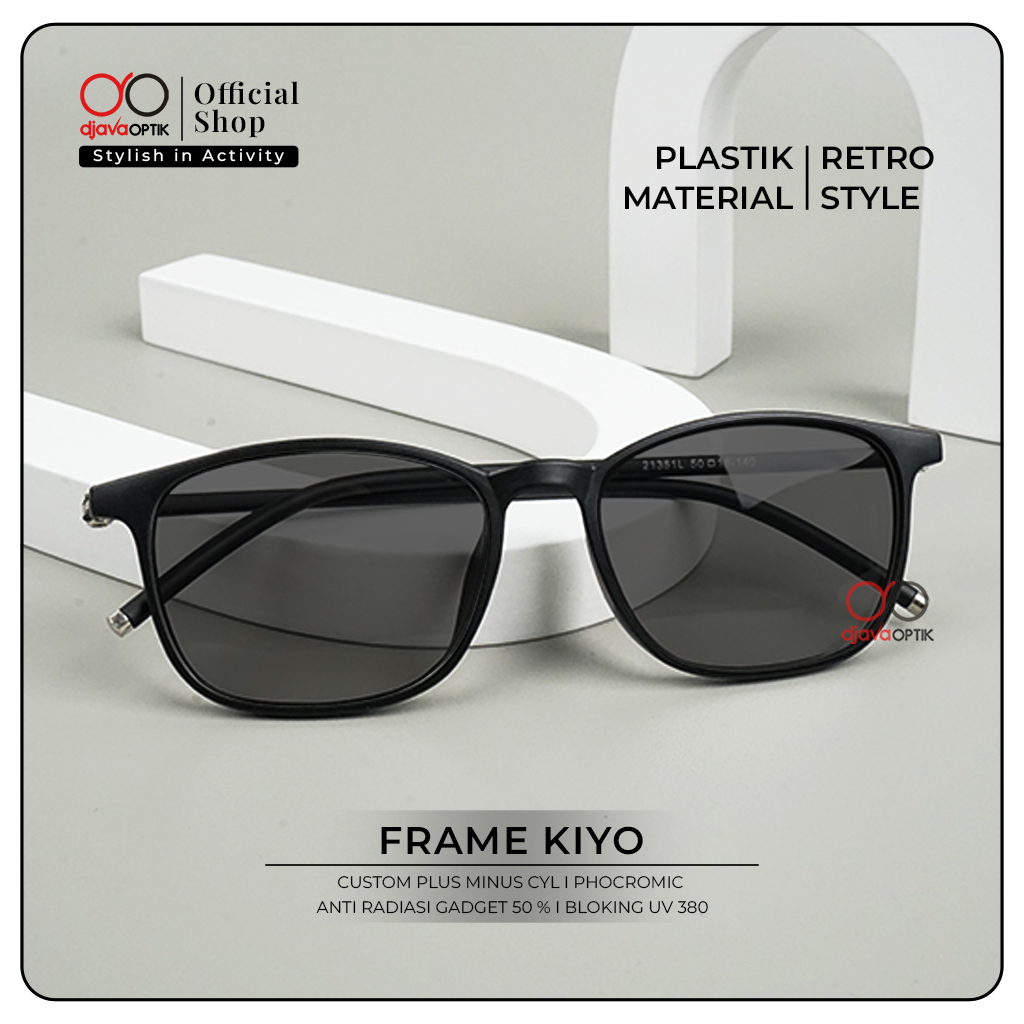 Jual DJAVA OPTIK - Frame Kiyo - Kacamata Minus Photocromic Kotak Kecil Lentur | Shopee Indonesia