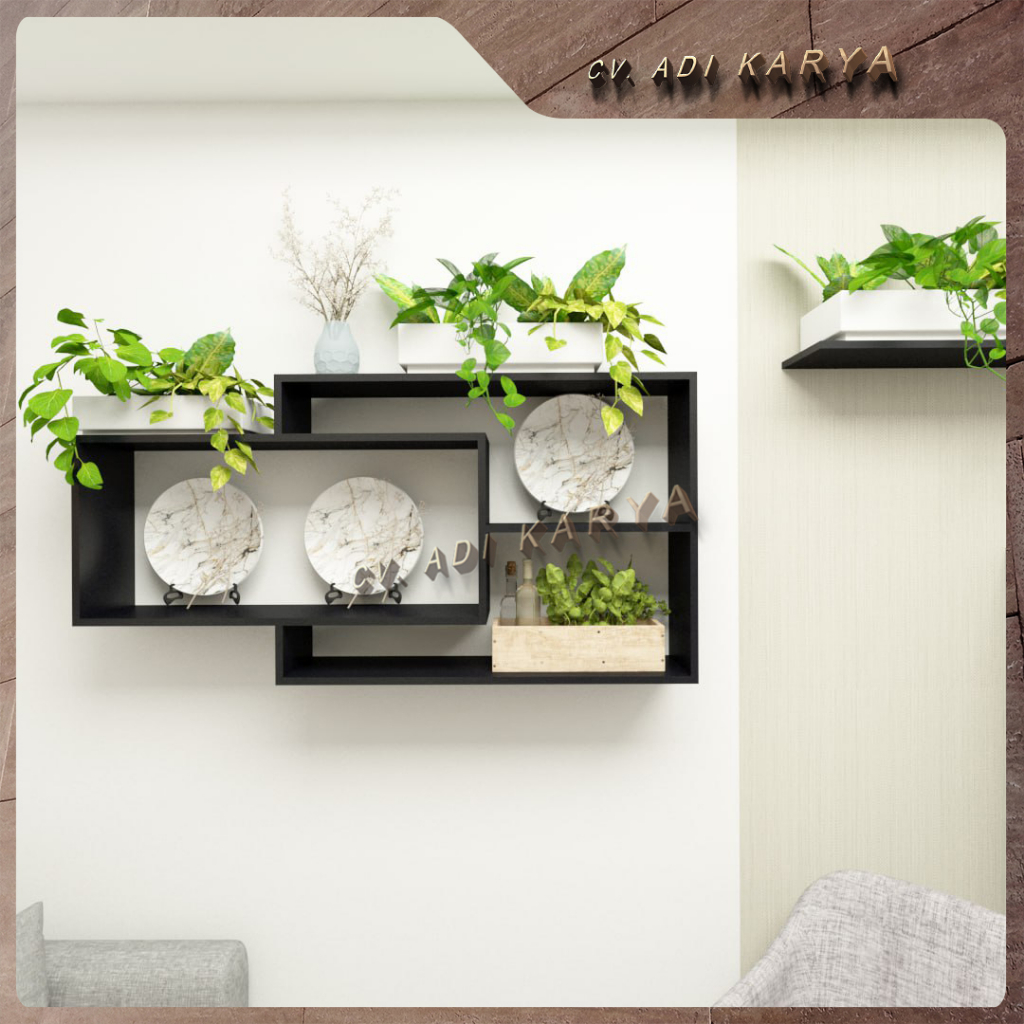 Jual Rak Hiasan Dinding Tempel Multifungsi Dekorasi Ruangan Ruang Tamu ...