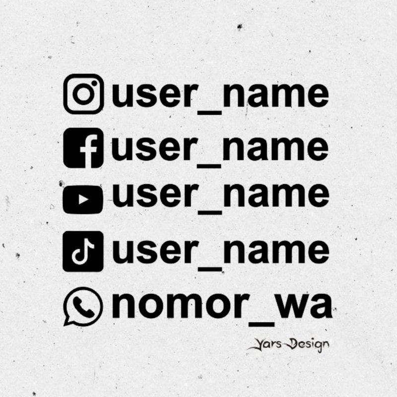 Jual Cutting Sticker Custom ID Instagram Facebook YouTube Tiktok ...