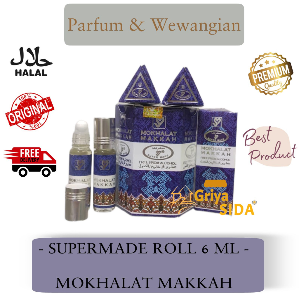 Jual Parfum Supermade Mokhalat Makkah 6ml roll on Harga grosir PROMO ...