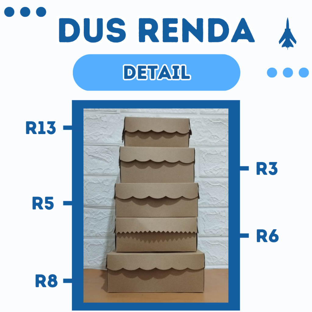 Jual JET | DUS RENDA | DUS MAKAN | DUS SNACK R13, R3, R5, R6, R8 ...
