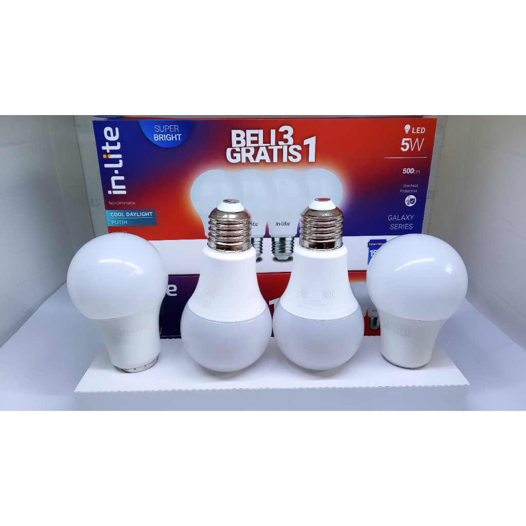 Jual IN-LITE LAMPU LED PAKET (BELI 3 GRATIS 1) 5W 7W 9W 12W 15W PUTIH ...