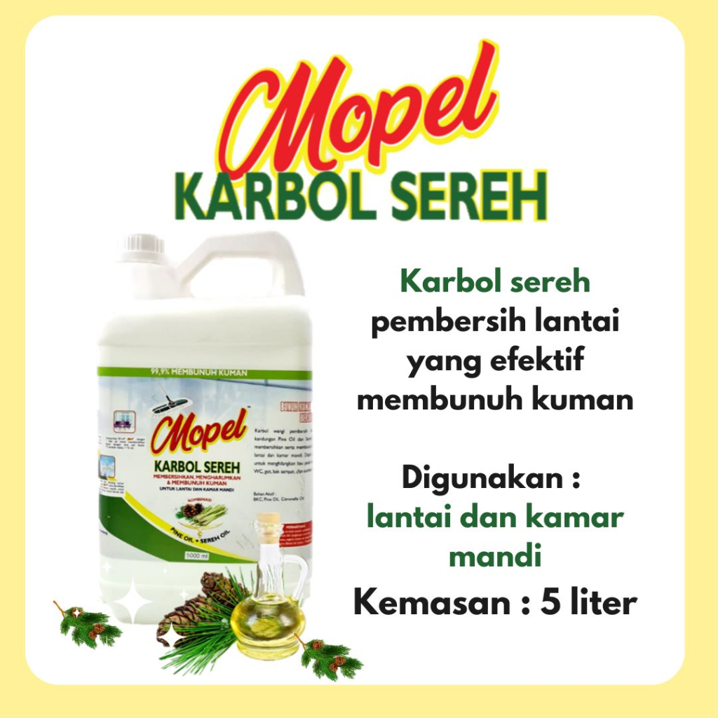 Jual KARBOL SEREH MEREK MOPEL MEMBERSIHKAN LANTAI DAN TOILET 5 LITER ...