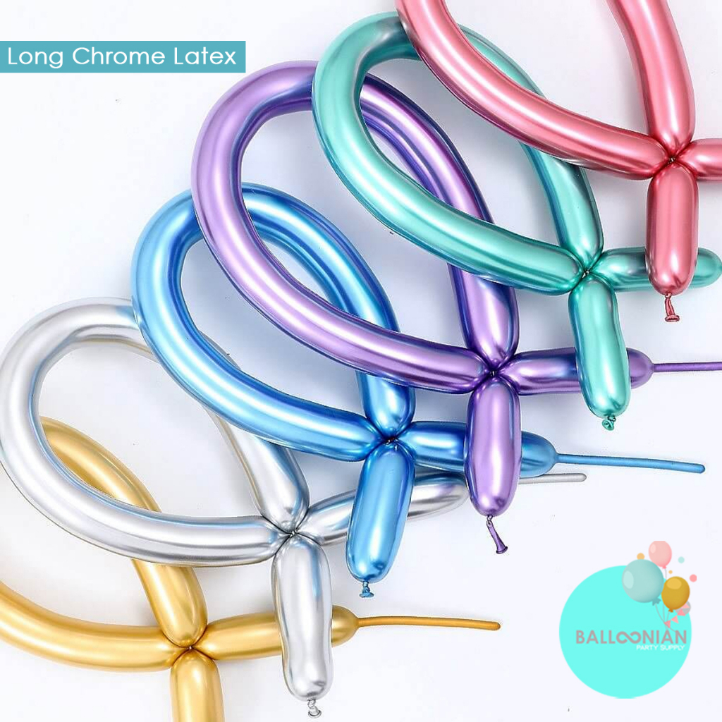 Jual [5pcs]Long Chrome Latex Balloons/Balon Latex Panjang Chrome/Balon ...