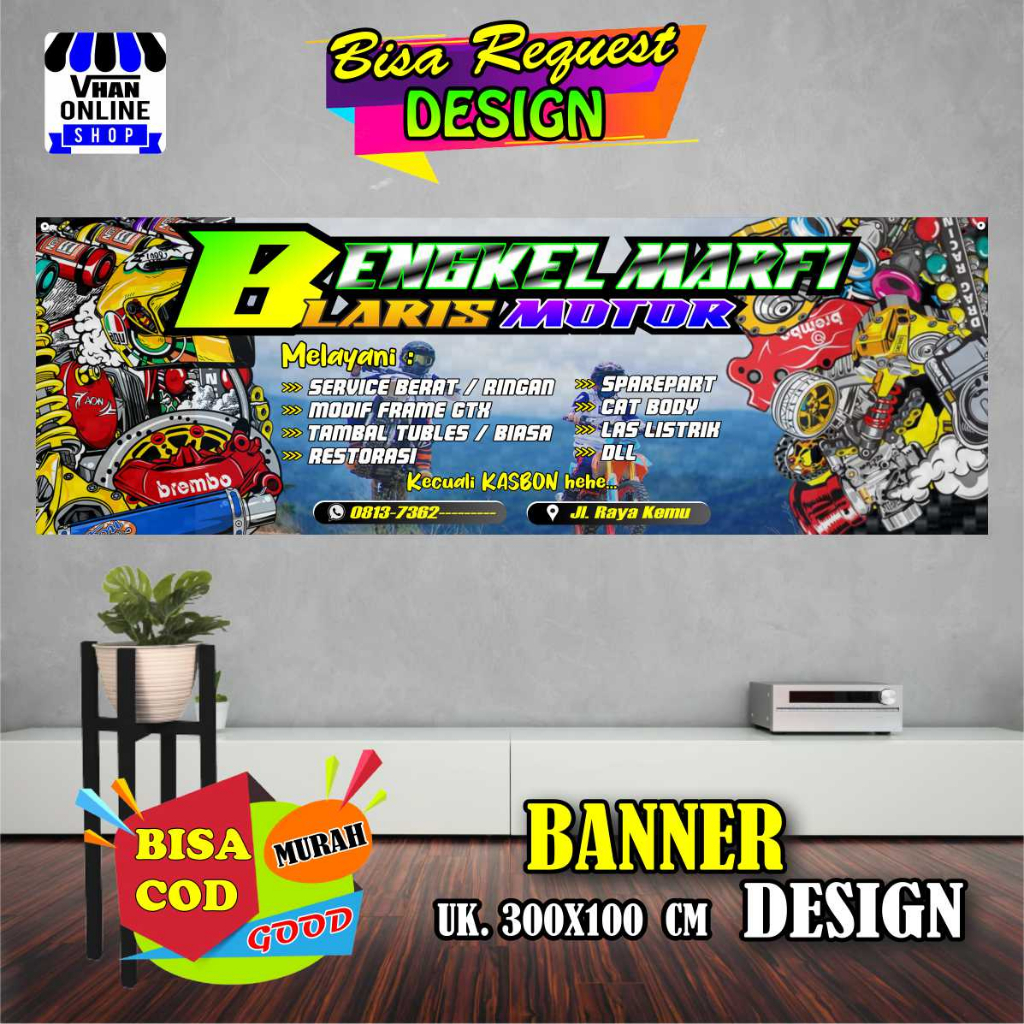 Jual Cetak Spanduk, Banner Service Motor, Banner Bengkel, Bagus Murah ...