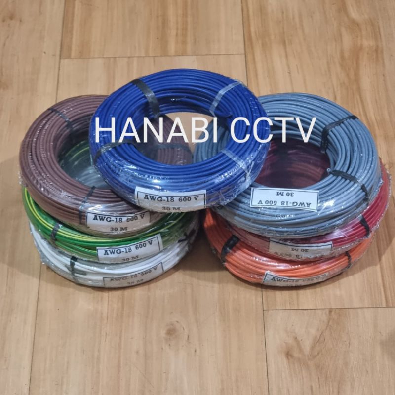 Jual Harga 1 Meter Kabel Listrik AWG 18 Serabut Tembaga Putih Awg18 600V | Shopee Indonesia