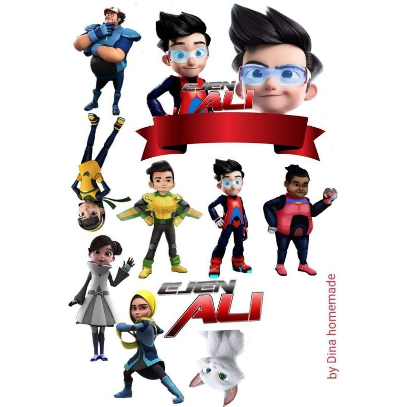 Jual Topper Cake FREE NAMA tema Agen Ali / ejen ali | Shopee Indonesia