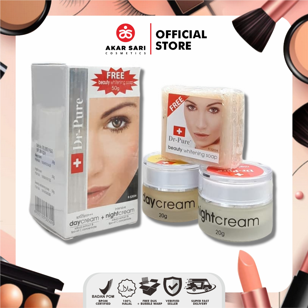 Jual DR PURE CREAM SET - 1 Paket Day + Night Cream + Sabun | Shopee ...