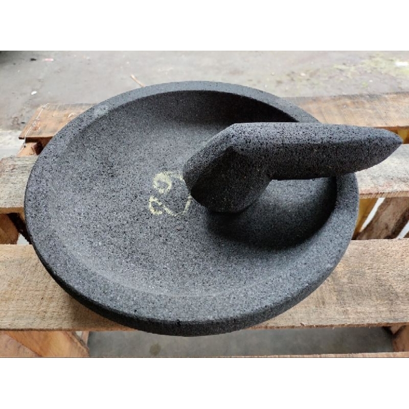 Jual Cobek/Coet Asli Batu Gunung Merapi Ukuran 29/30cm Free Packing ...