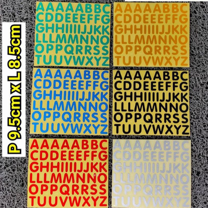 Jual Sticker Huruf Abjad 1 Lembar Sticker Cutting Huruf Abjad Variasi Motor Mobil Laptop Hp