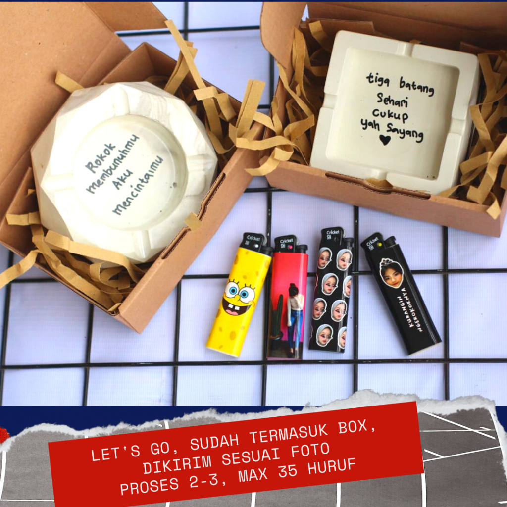 Jual [BISA COD] [NO PO] Bisa Custom Tulisan Asbak Aesthetic Asbak ...