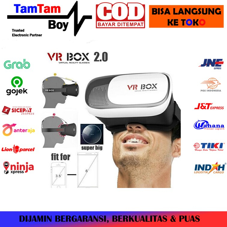Jual Kacamata Virtual Reality Box Shinecon 2.0 VR 3D Glasses Game Movie ...