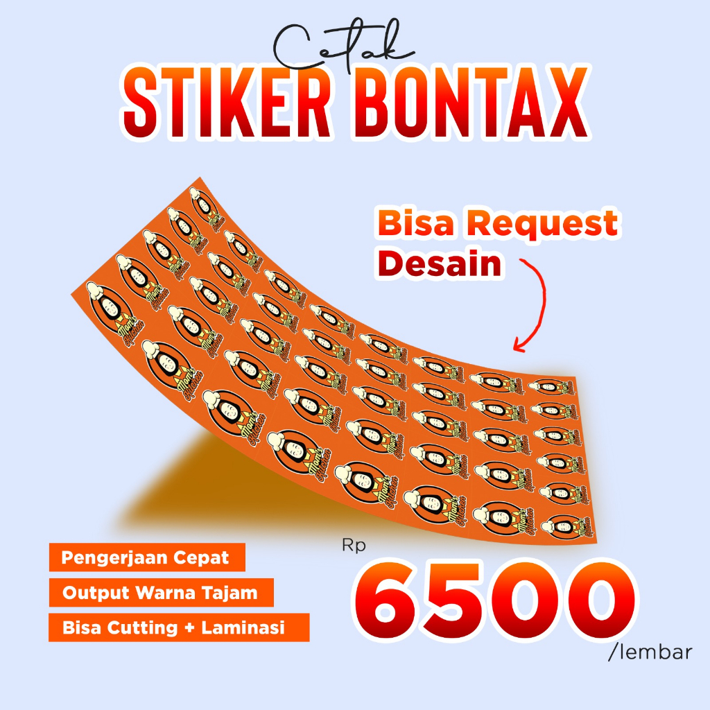 Jual Cetak Stiker Custom Bahan Bontax Murah Stiker Kemasan Stiker Label ...