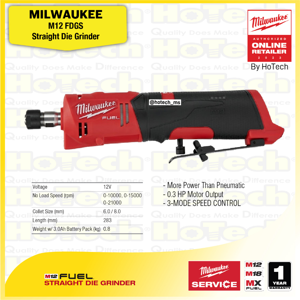 Jual MILWAUKEE M12 FDGS | Straight Die Grinder | Gerinda 12V (Unit Only ...
