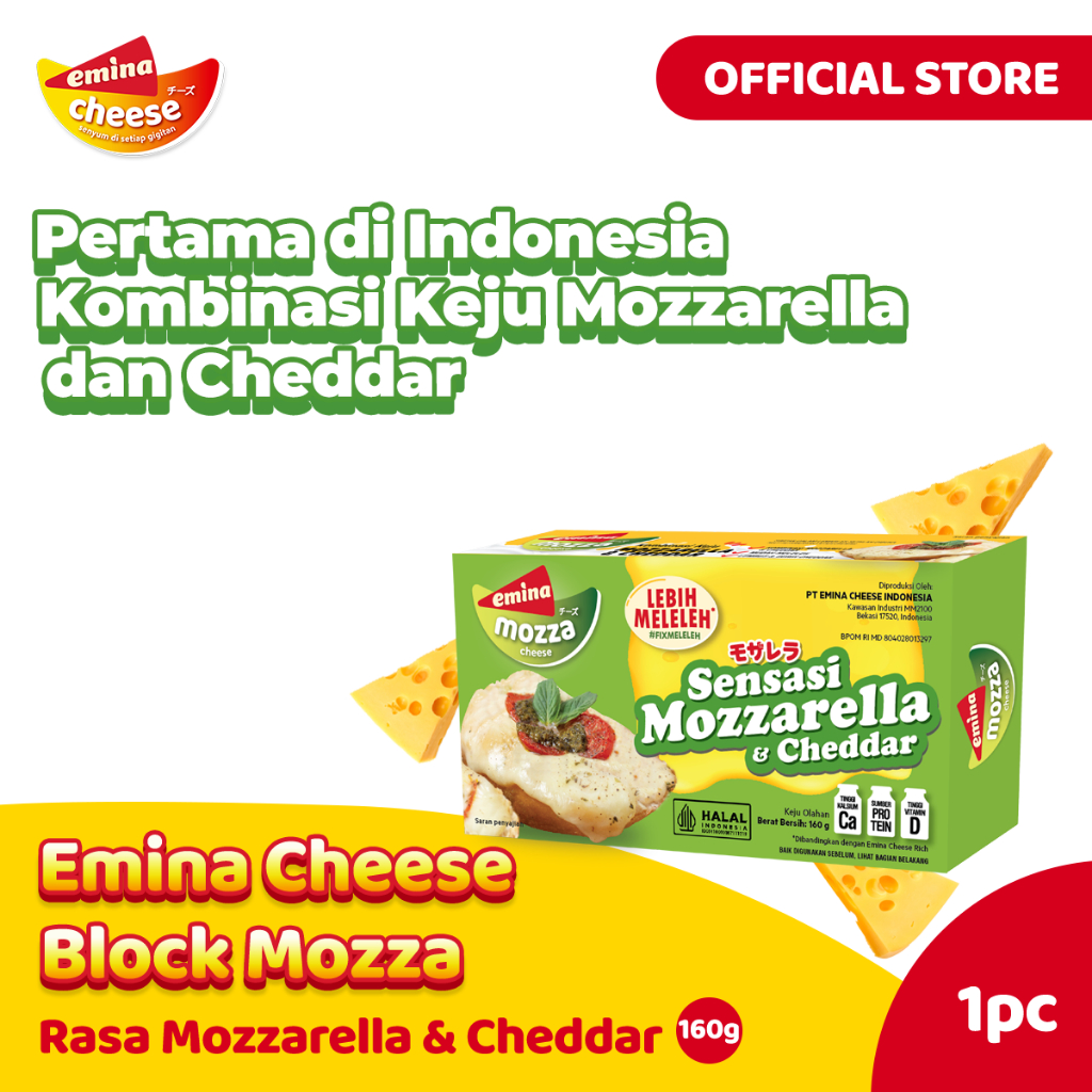 Jual EMINA Block Cheese Mozza 165gr | Shopee Indonesia