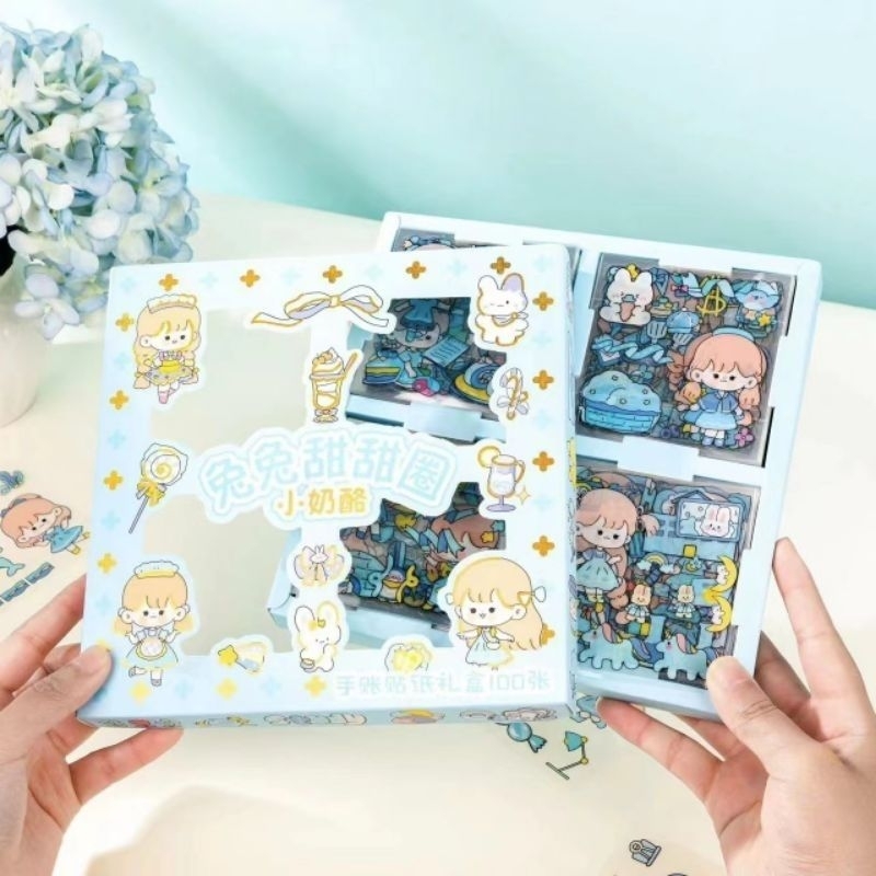 Jual Stiker Momo / Stiker Lucu kotak kecil & Stiker 100 Lembar 4 Warna ...