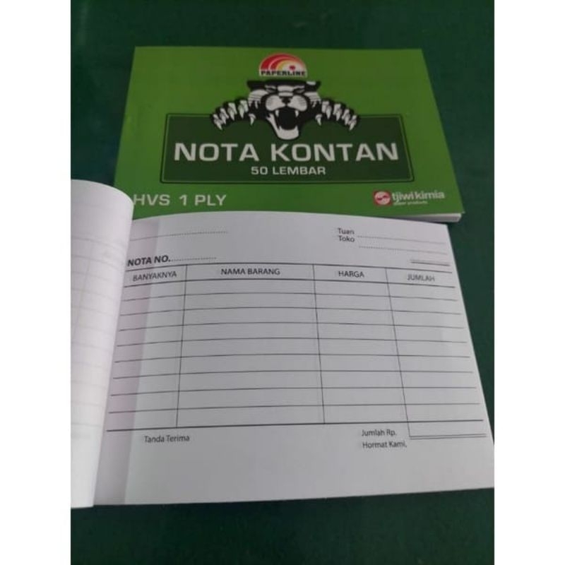 Jual [ 10 BUKU ] NOTA KONTAN KECIL 1 PLY PAPERLINE HORIZONTAL / NCR K1 ...