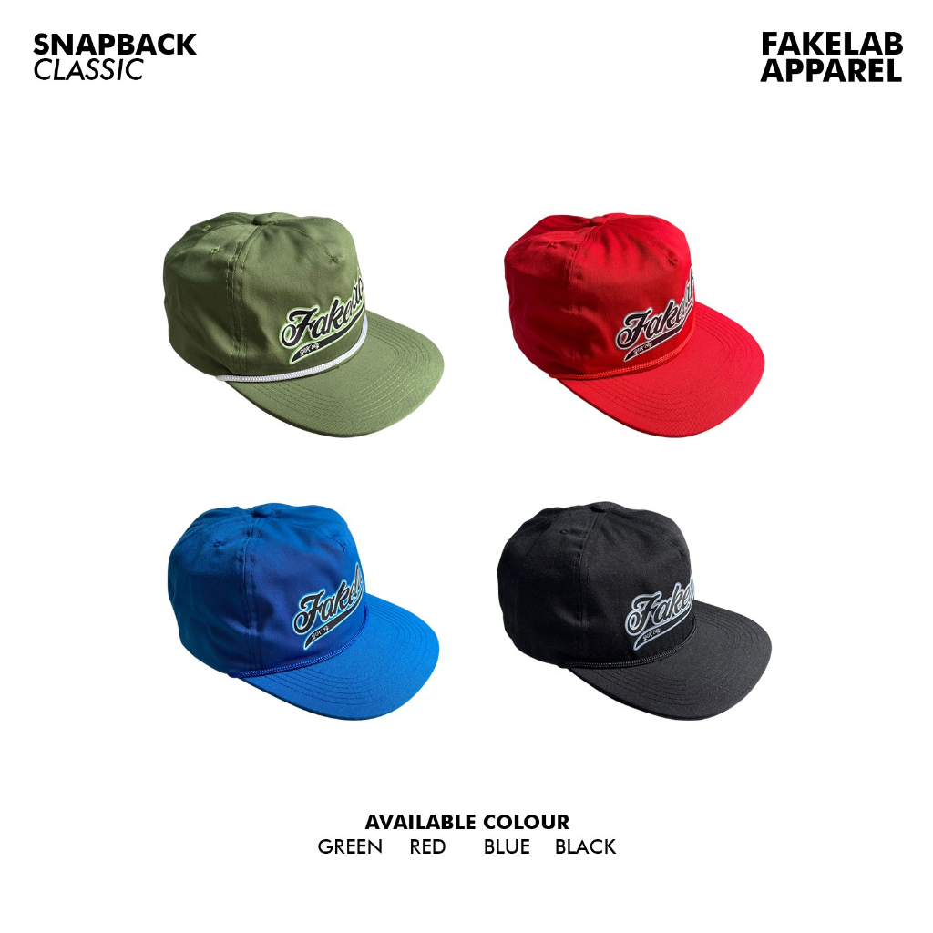 Jual Fakelab Unstructured Snapback Classic Old School Rope Hat Black ...