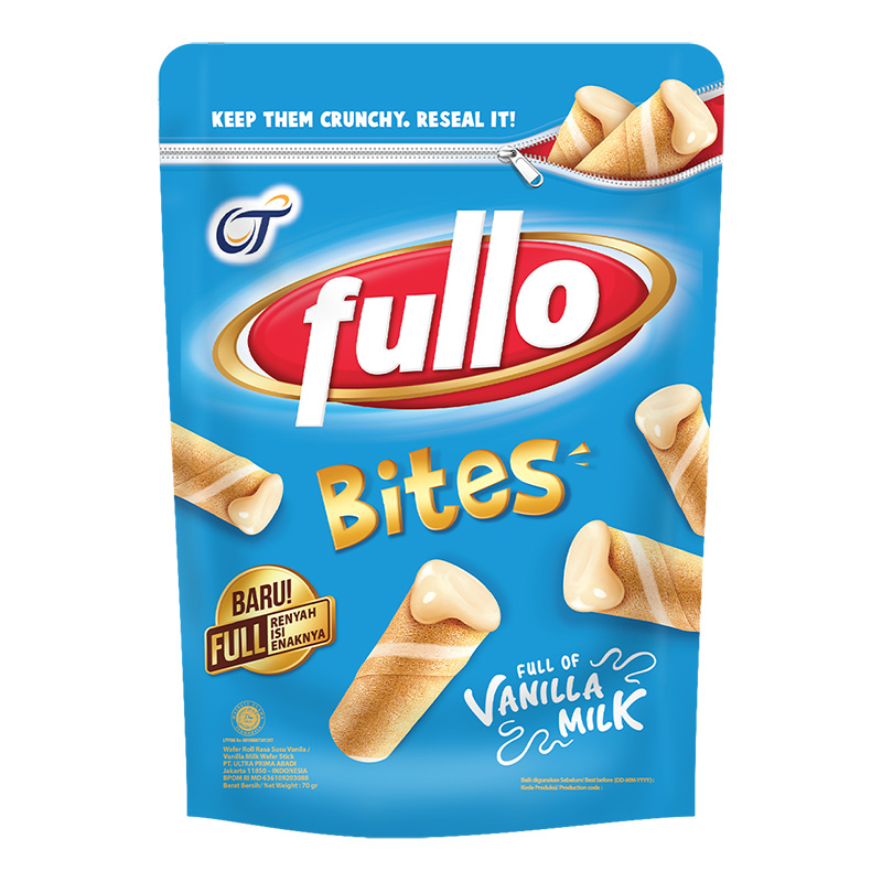Jual Fullo Bites Wafer Roll Vanila 70 g | Shopee Indonesia