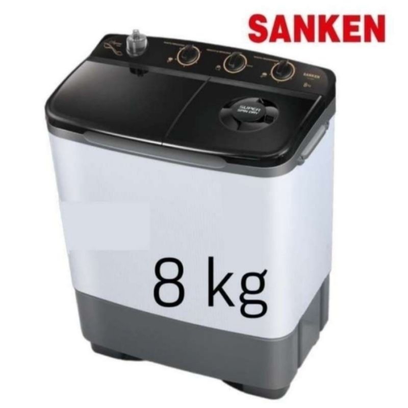 Jual SANKEN Mesin Cuci 2 Tabung 8 kg Aquani Series TW-8900BK | Shopee ...