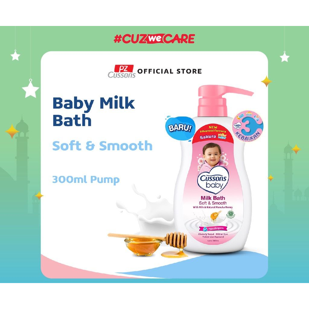 Jual Cussons Baby Milk Bath Soft & Smooth - Sabun Bayi Pump 300ml ...