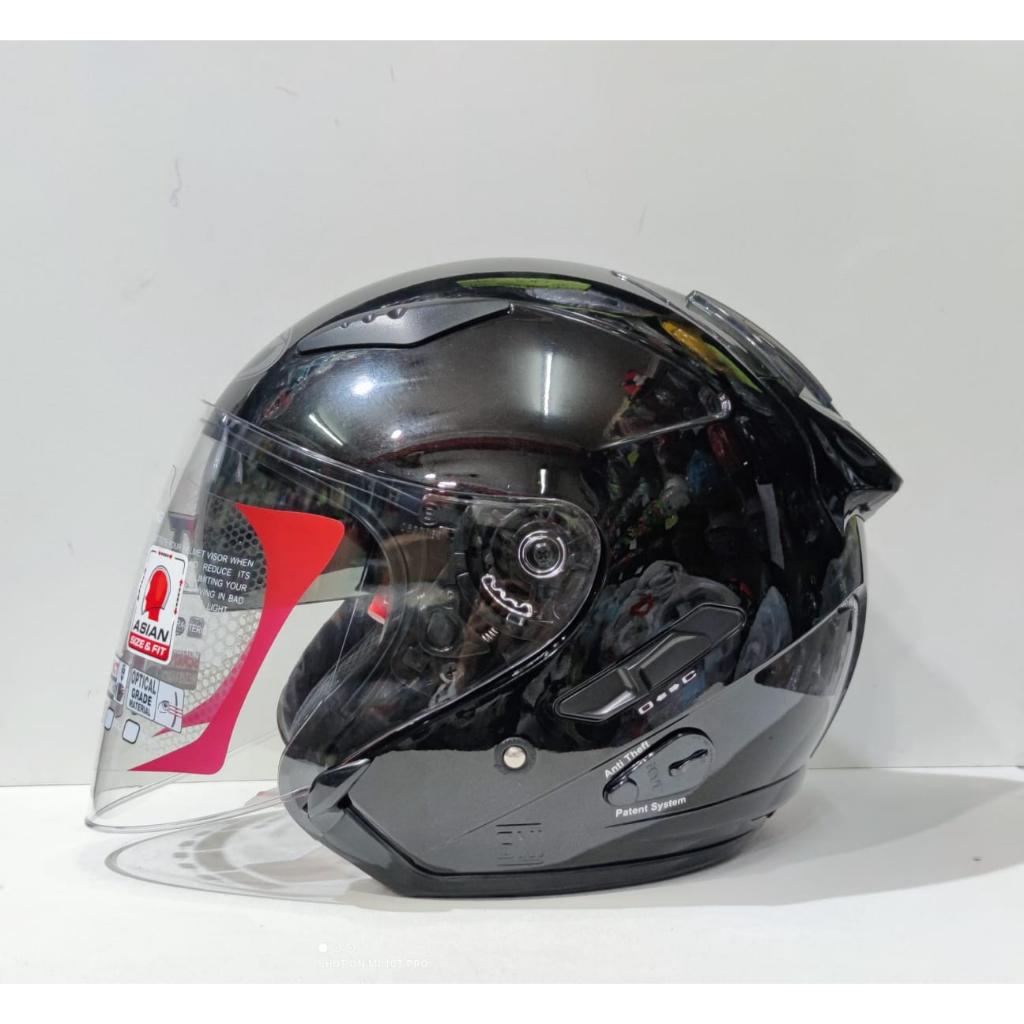 Jual KYT GALAXY FLAT R SOLID BLACK GLOSSY DOUBLE VISOR ORIGINAL | Shopee Indonesia