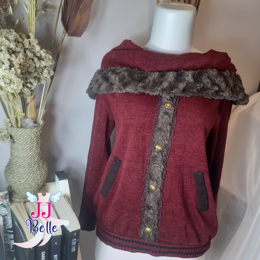 Jual Axes Femme Maroon & Chocolate Sweater (RAR001) | Shopee Indonesia