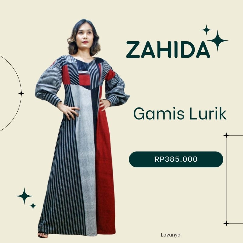 Jual Gamis/Baju/Dress Batik Lurik Panjang - Zahida - Lavanya | Shopee ...